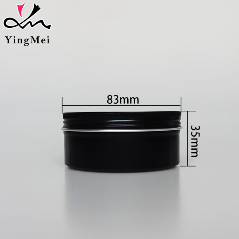 Custom Matte Black Round Aluminum Jar Container Screw Cap